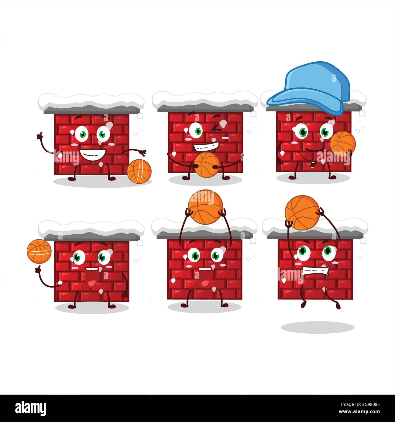 Talented chimney cartoon character as a basketball athlete. Vector ...