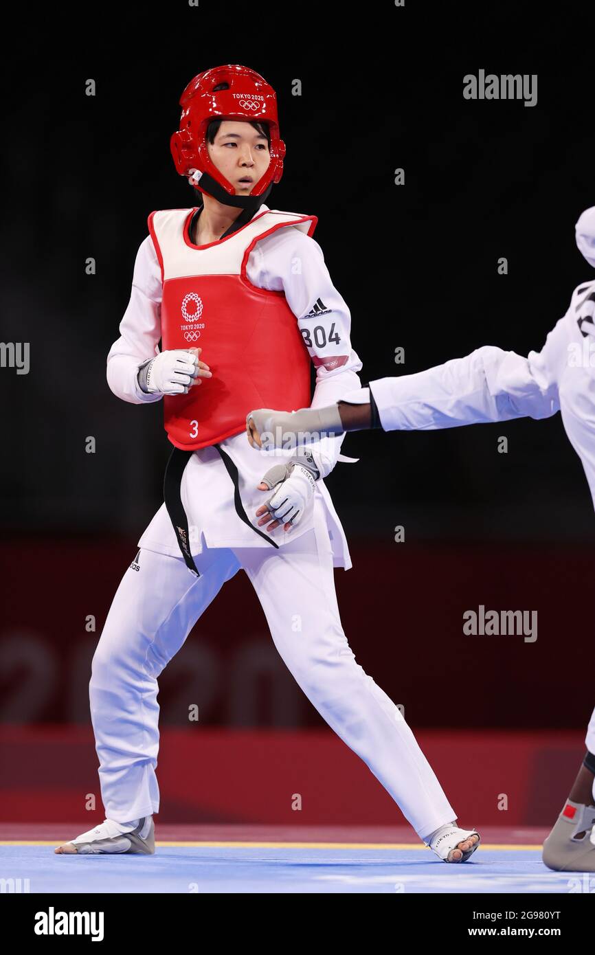 Chiba, Japan. 25th July, 2021. Mayu Hamada (JPN) Taekwondo : Women's -57kg Round of 16 during ...