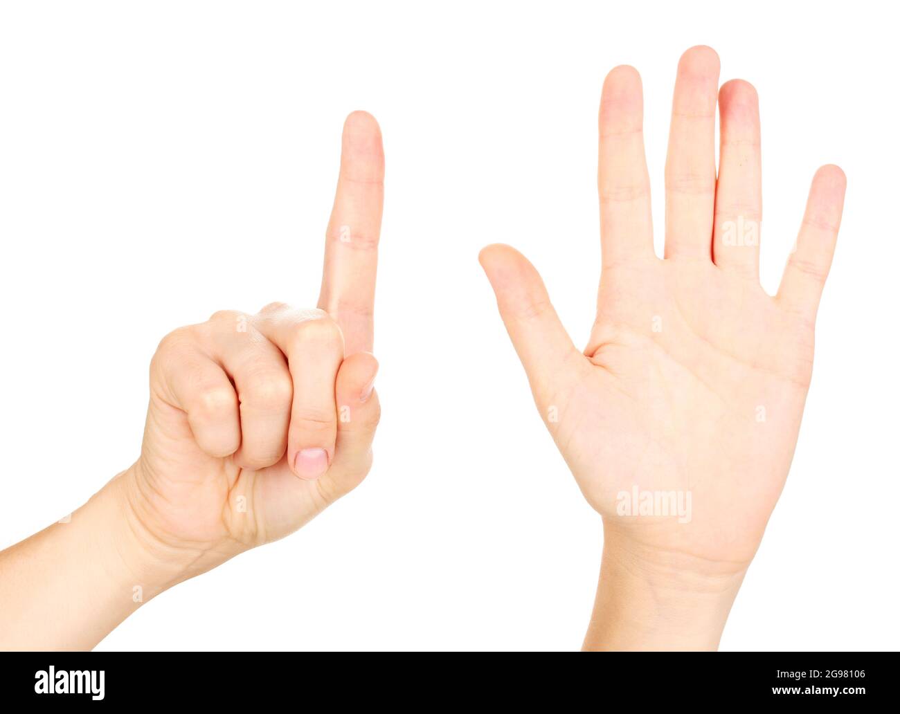 Hands making signs isolated on white Stock Photo - Alamy