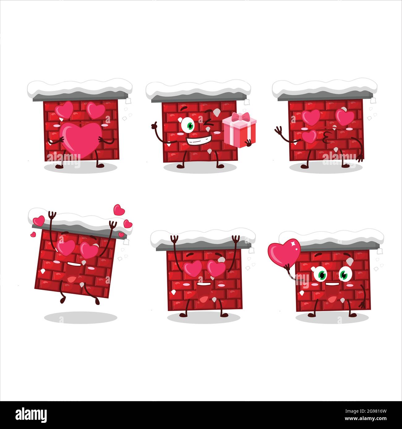 Chimney cartoon in character with love cute emoticon. Vector ...