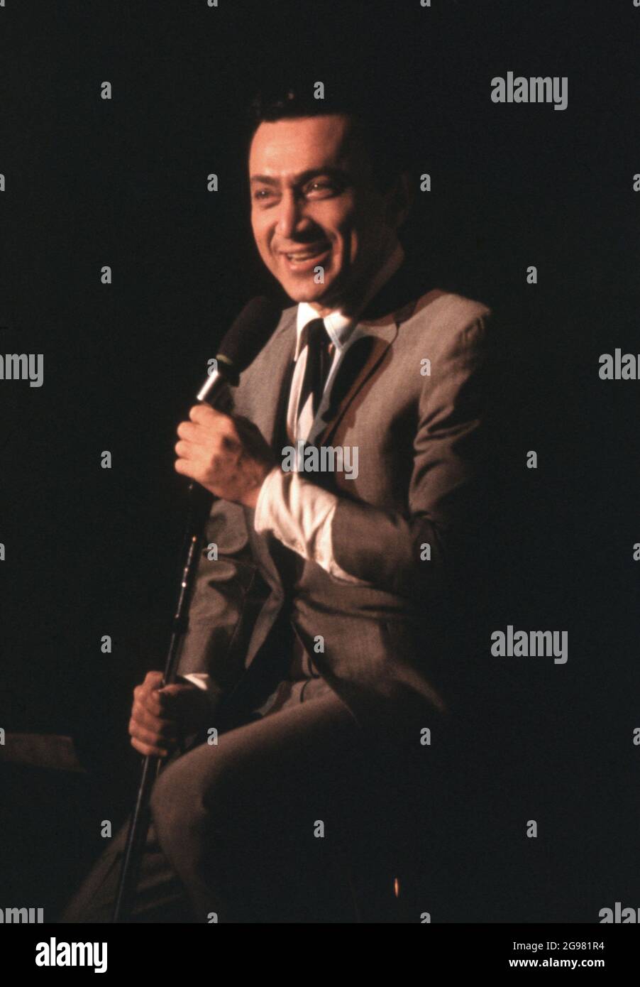 Comedian Jackie Mason on stage in April 1964, in New York City Stock ...