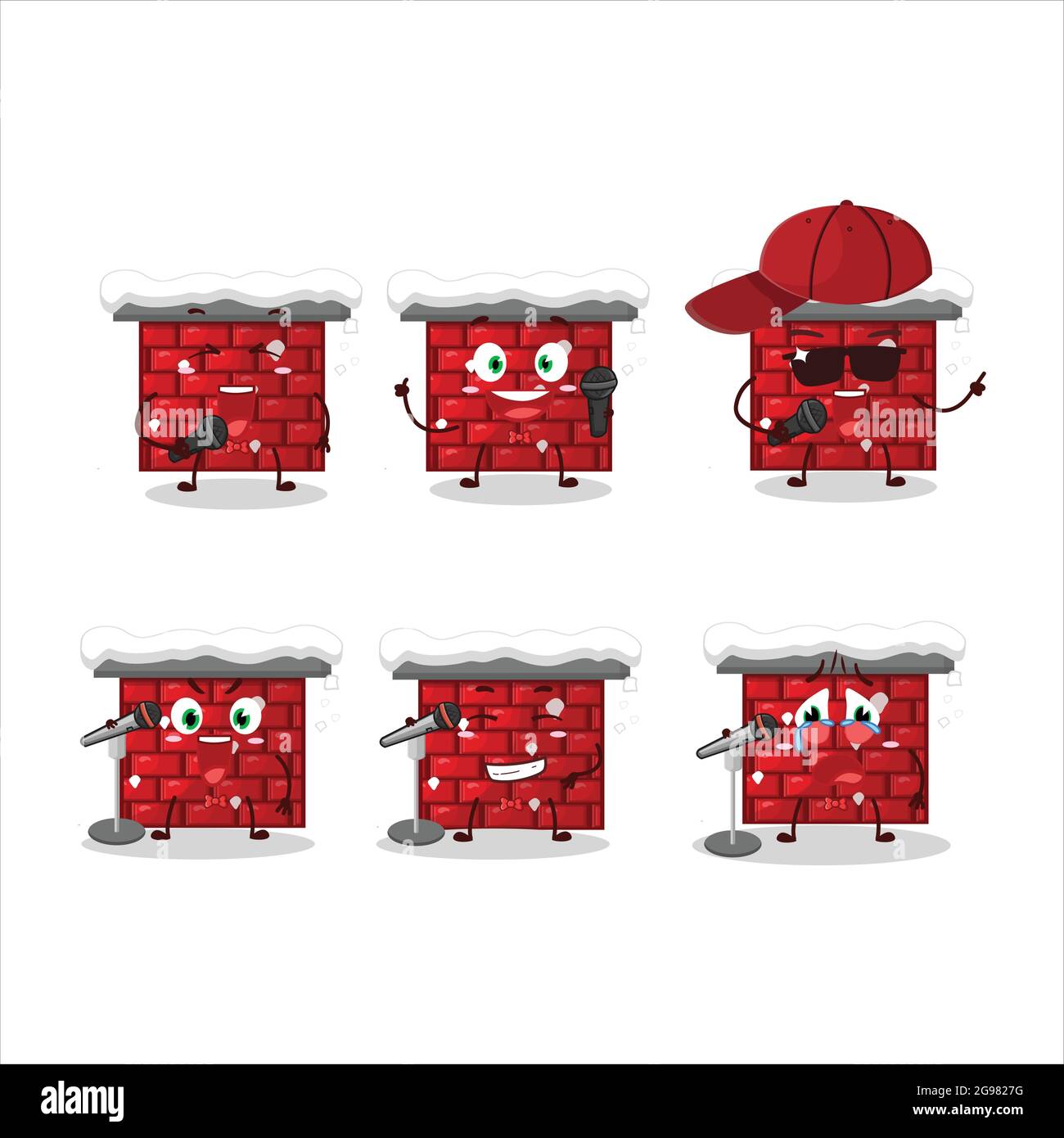 A Cute Cartoon design concept of chimney singing a famous song. Vector ...