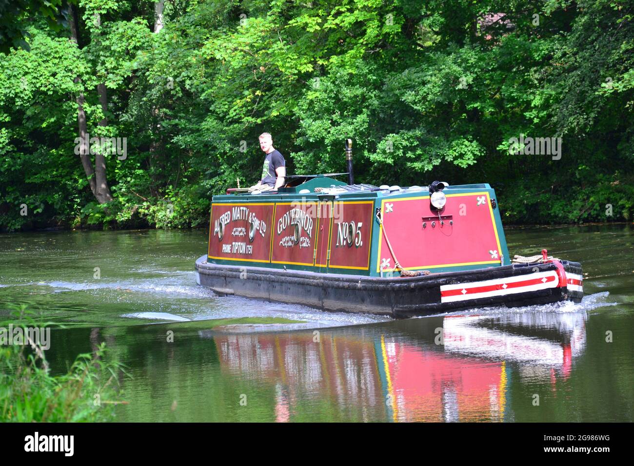 A canal barge on the Bridgewater Canal, Sale, Trafford, Greater ...