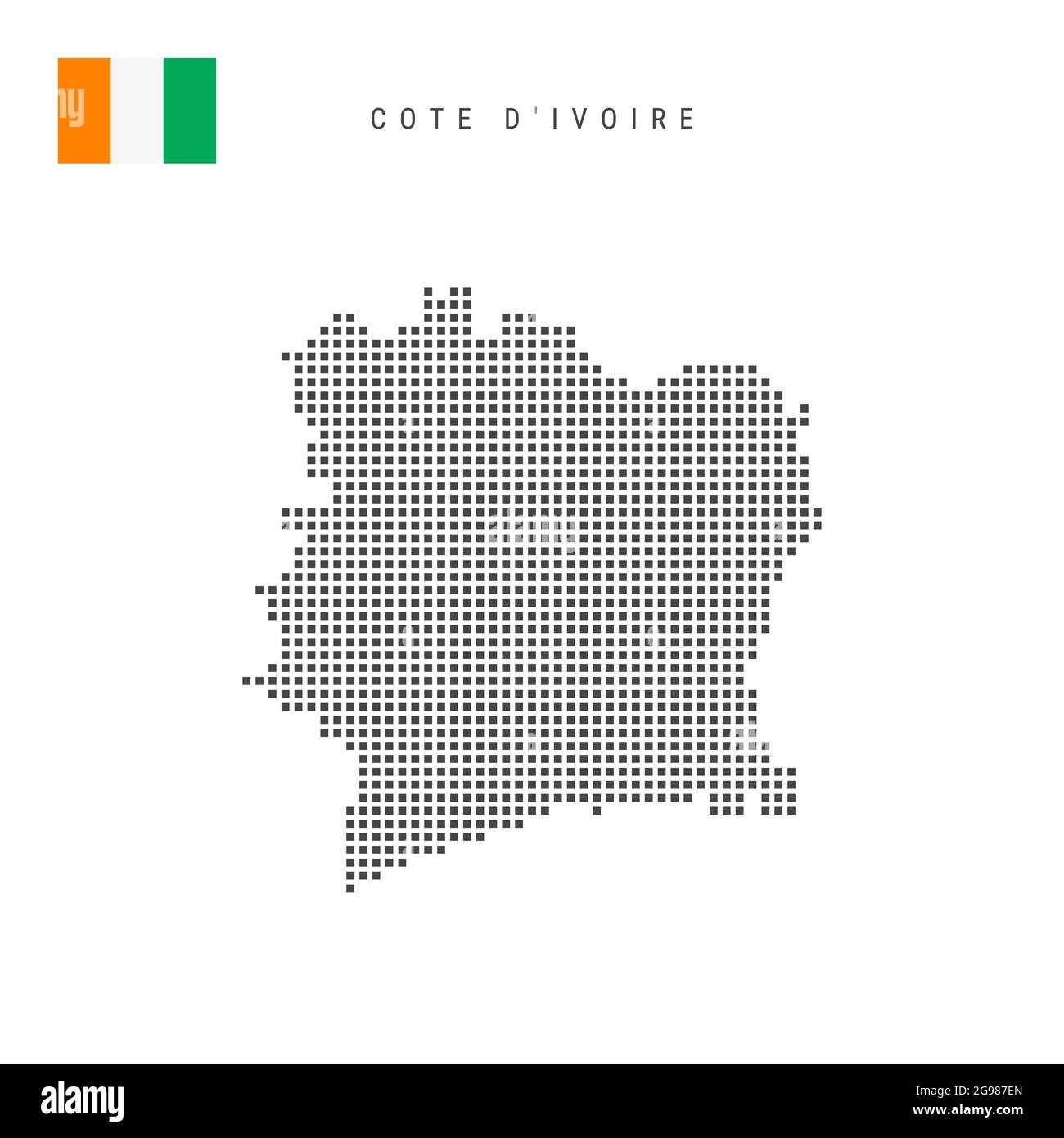 Square Dots Pattern Map Of Cote D Ivoire Ivory Coast Dotted Pixel Map