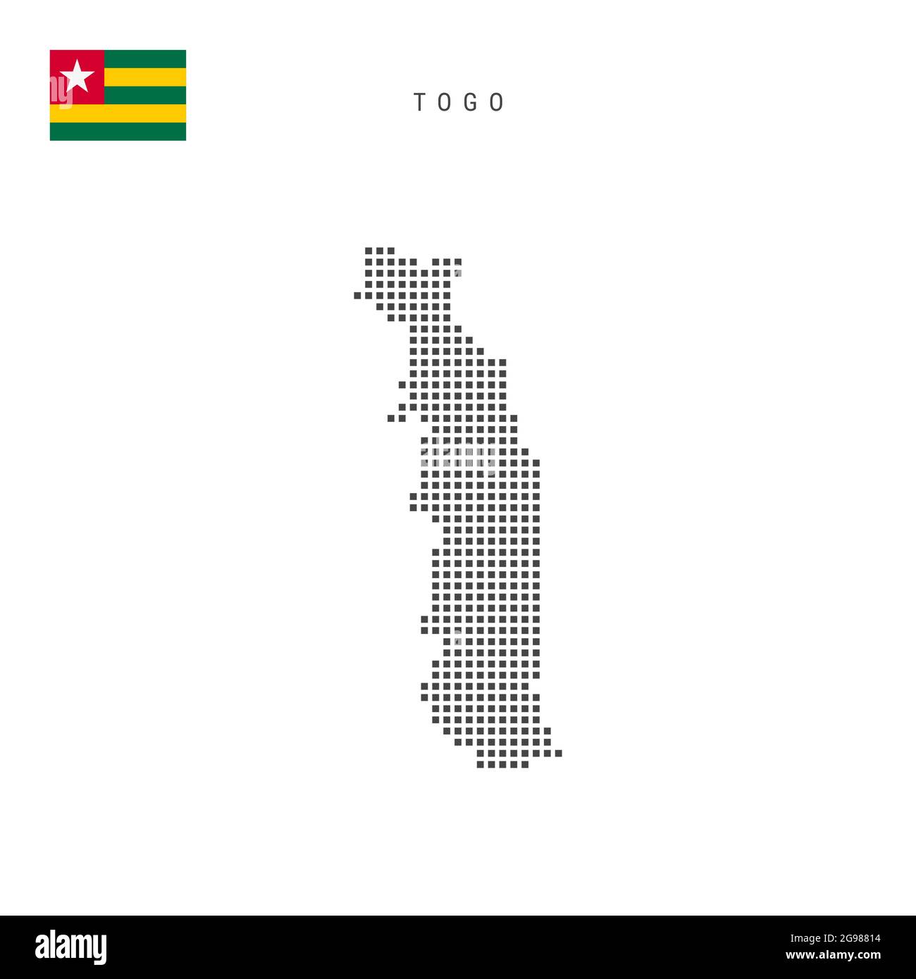 Square dots pattern map of Togo. Togolese Republic dotted pixel map ... Square dots pattern map of Togo. Togolese Republic dotted pixel map ...