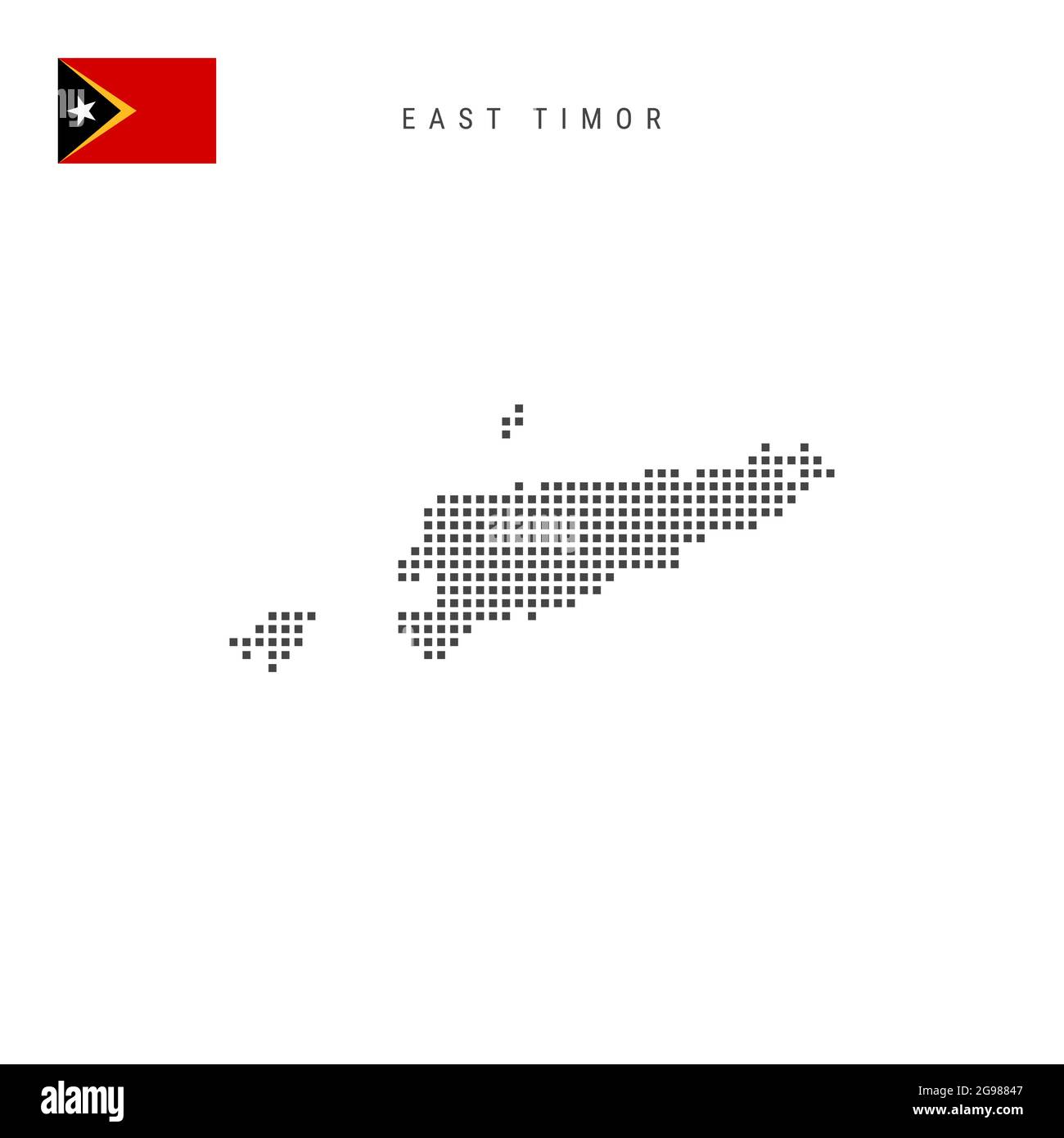Square dots pattern map of East Timor. Timor-Leste dotted pixel map ...