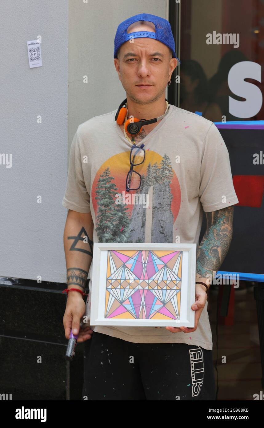 SOHO, New York, USA, July 24, 2021 - Artist During the Halloween ...