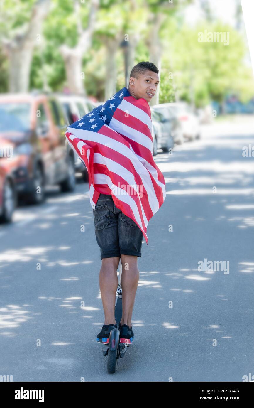 Us flag scooter hi-res stock photography and images - Alamy