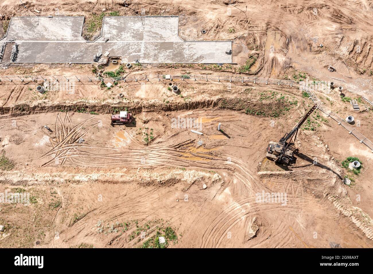 concrete foundations for apartment building under construction ...