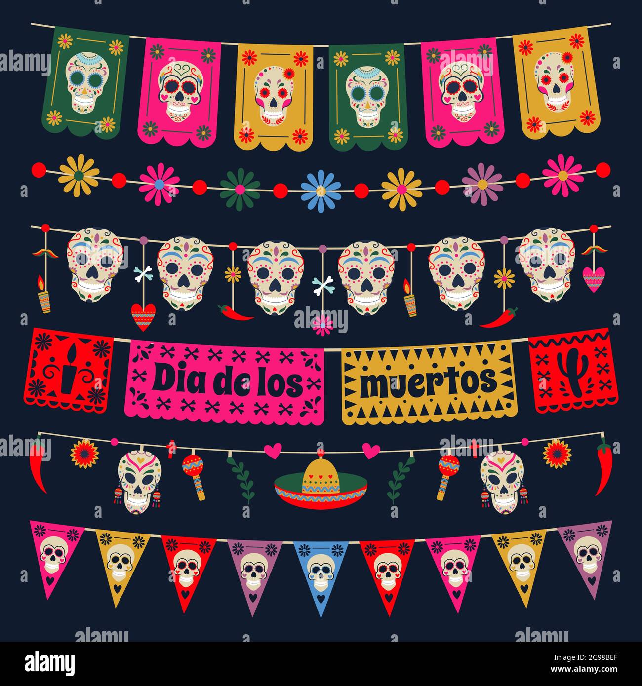 Dia de los muertos flag hi-res stock photography and images - Alamy
