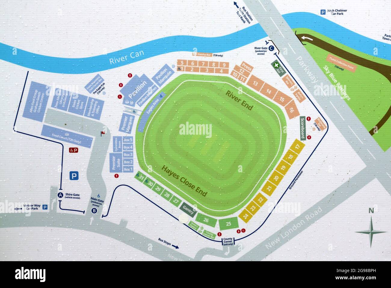 General view of the ground map ahead of Day Four of Essex CCC vs ...