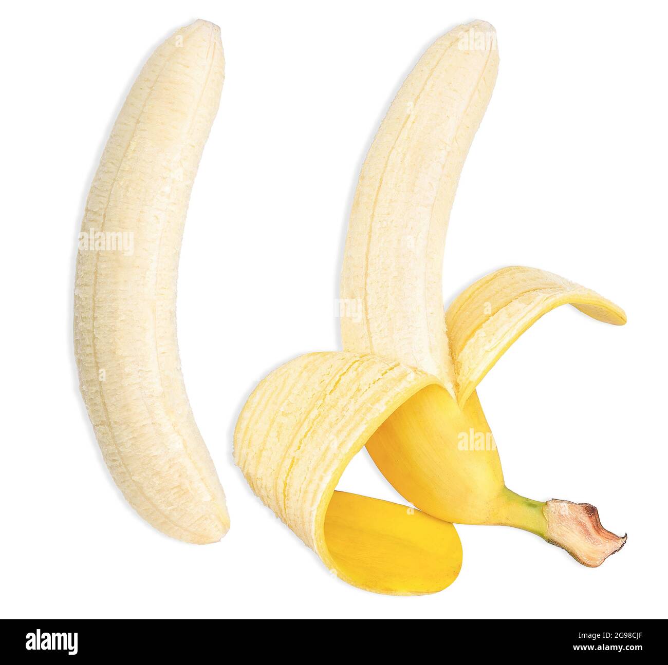 Top view banana isolated on white background. banana clipping path ...