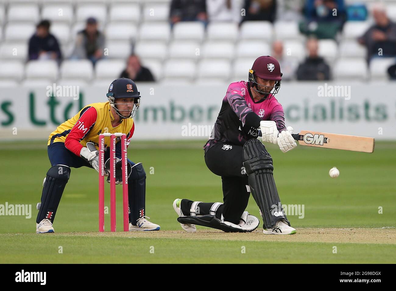 Devon Conway in batting action for Somerset during Essex Eagles vs ...