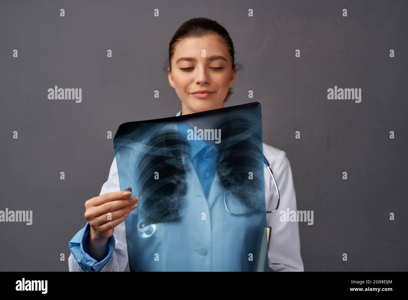 radiologist in a dressing gown examination hospital x-rays Stock Photo ...