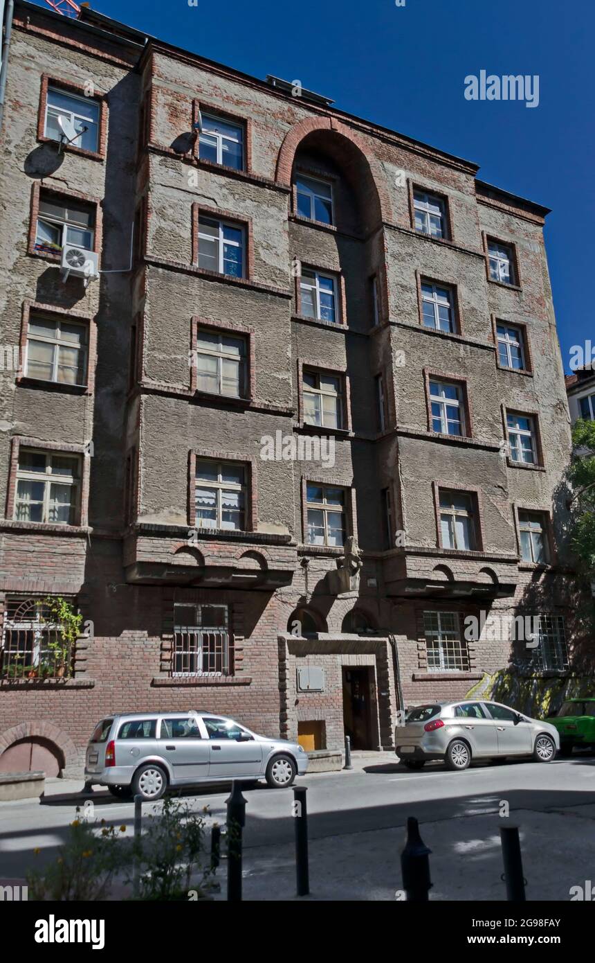 Fragments of old beautiful buildings in the center of the Bulgarian ...