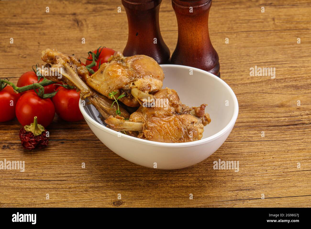 Rabbit stew in sweet and spicy sauce Stock Photo - Alamy