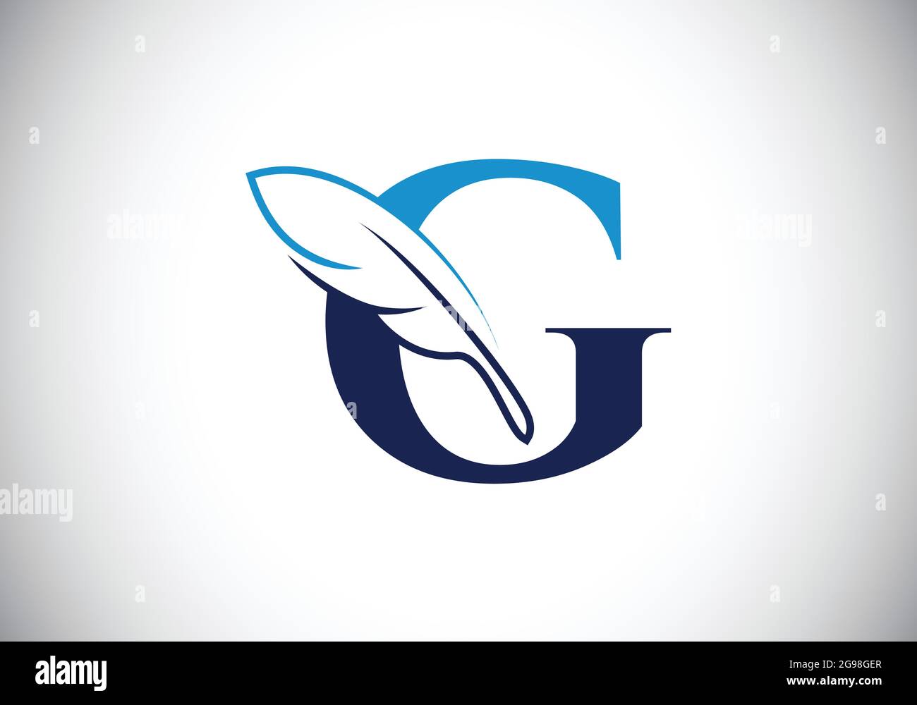 Initial B monogram alphabet with a feather. Font emblem. Law firm icon ...