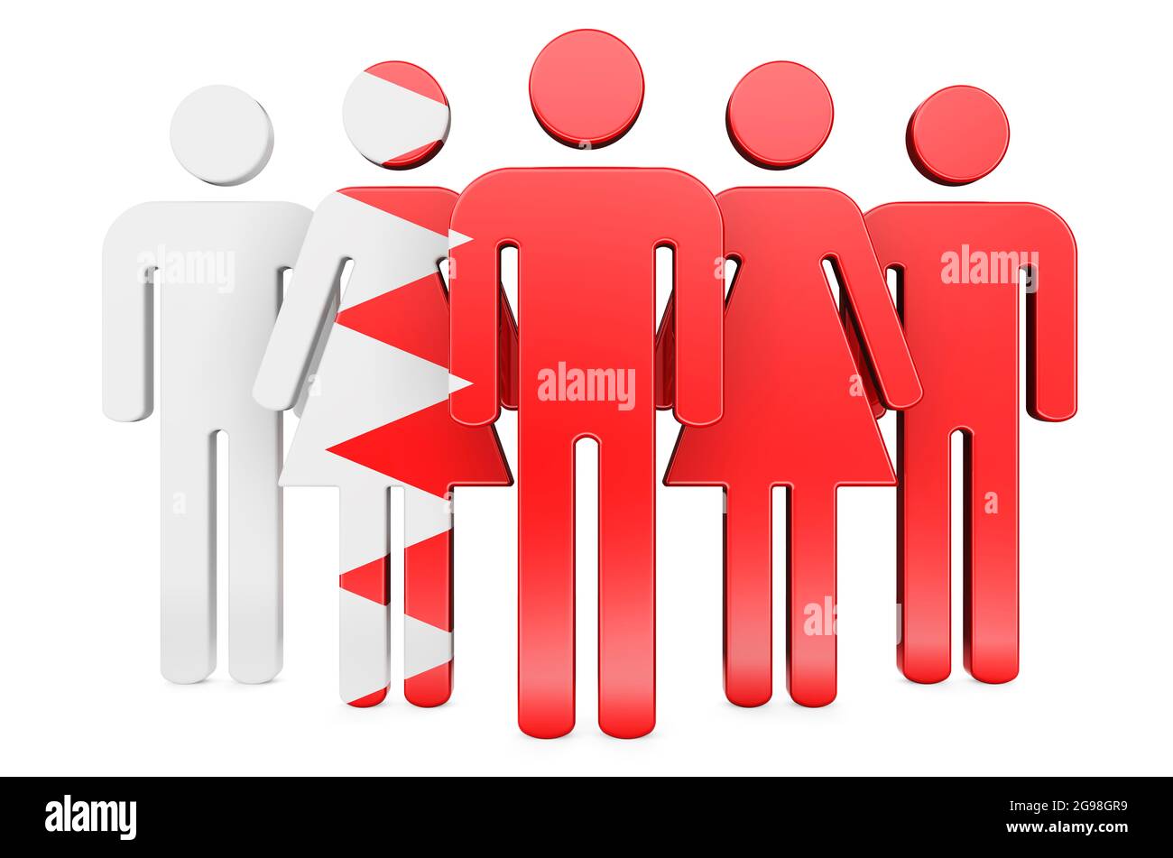 Stick figures with Bahraini flag. Social community and citizens of ...