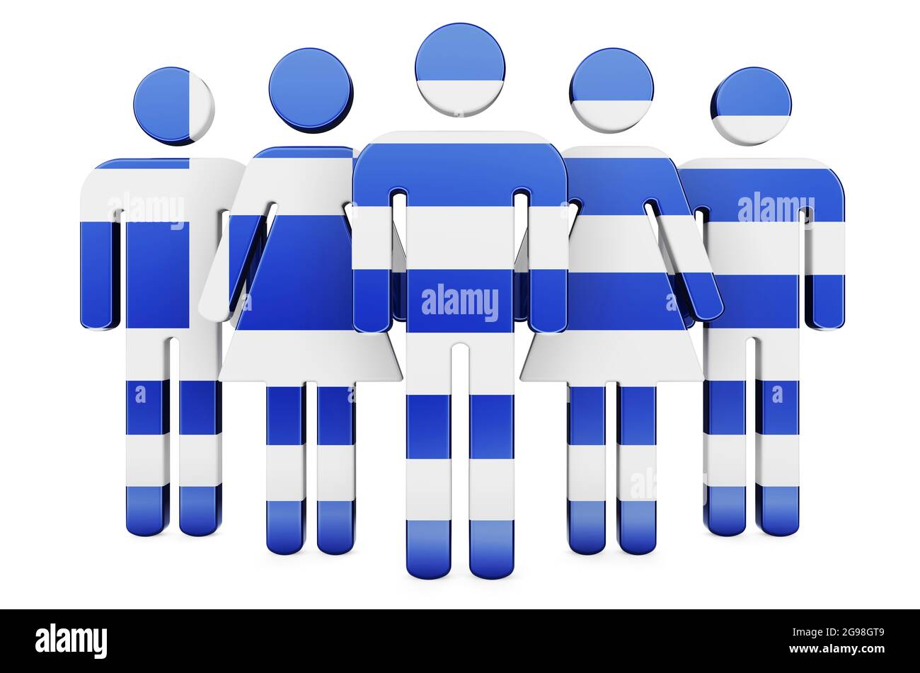 Stick figures with Greek flag. Social community and citizens of Greece ...
