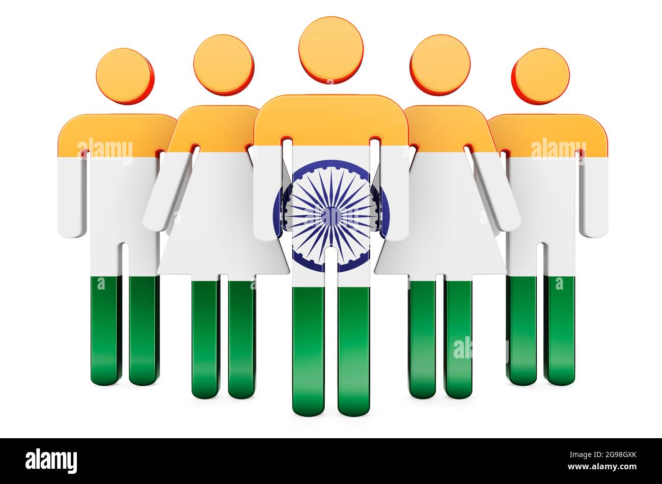 Stick figures with Indian flag. Social community and citizens of India ...