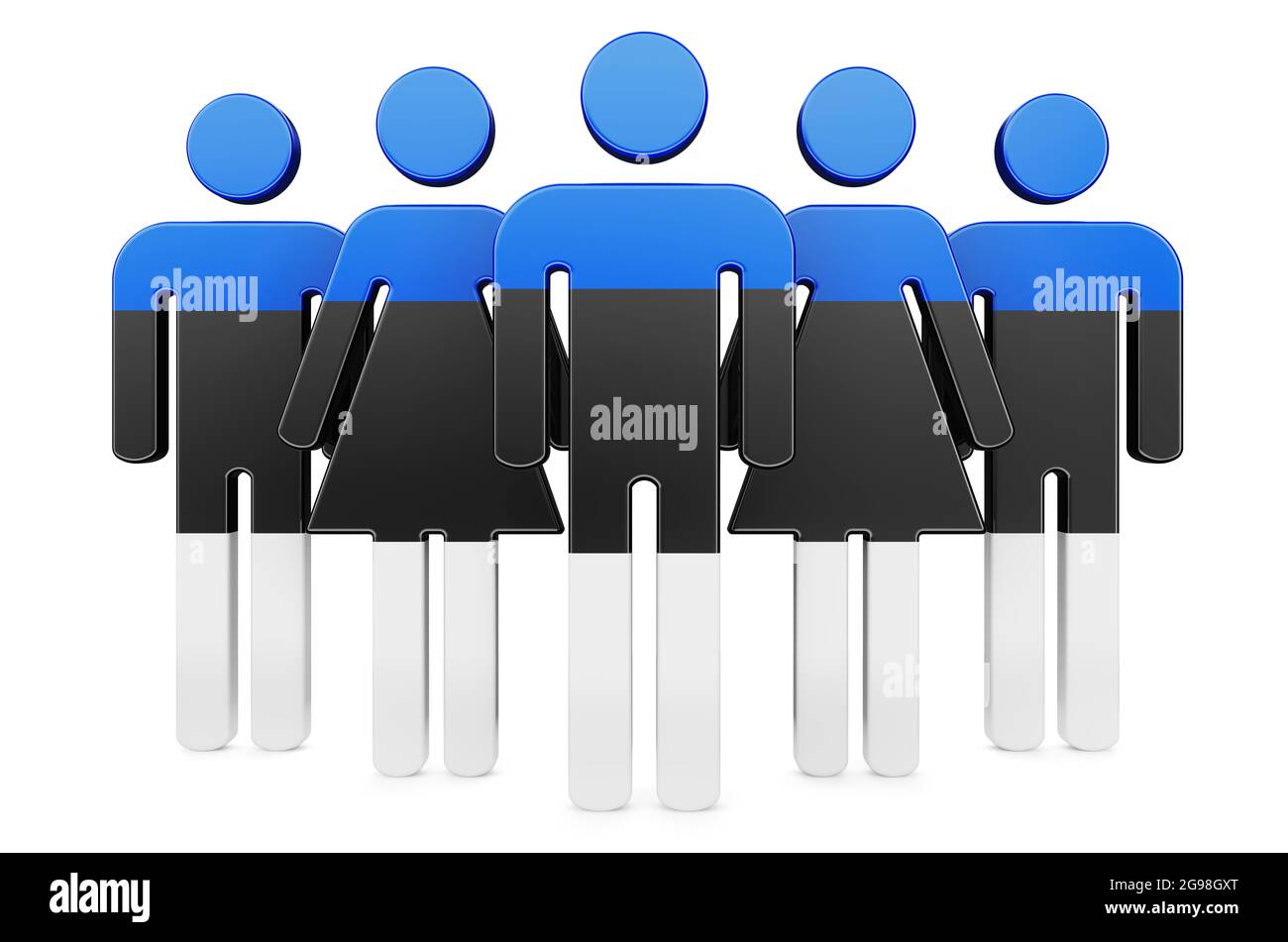 Stick figures with Estonian flag. Social community and citizens of ...