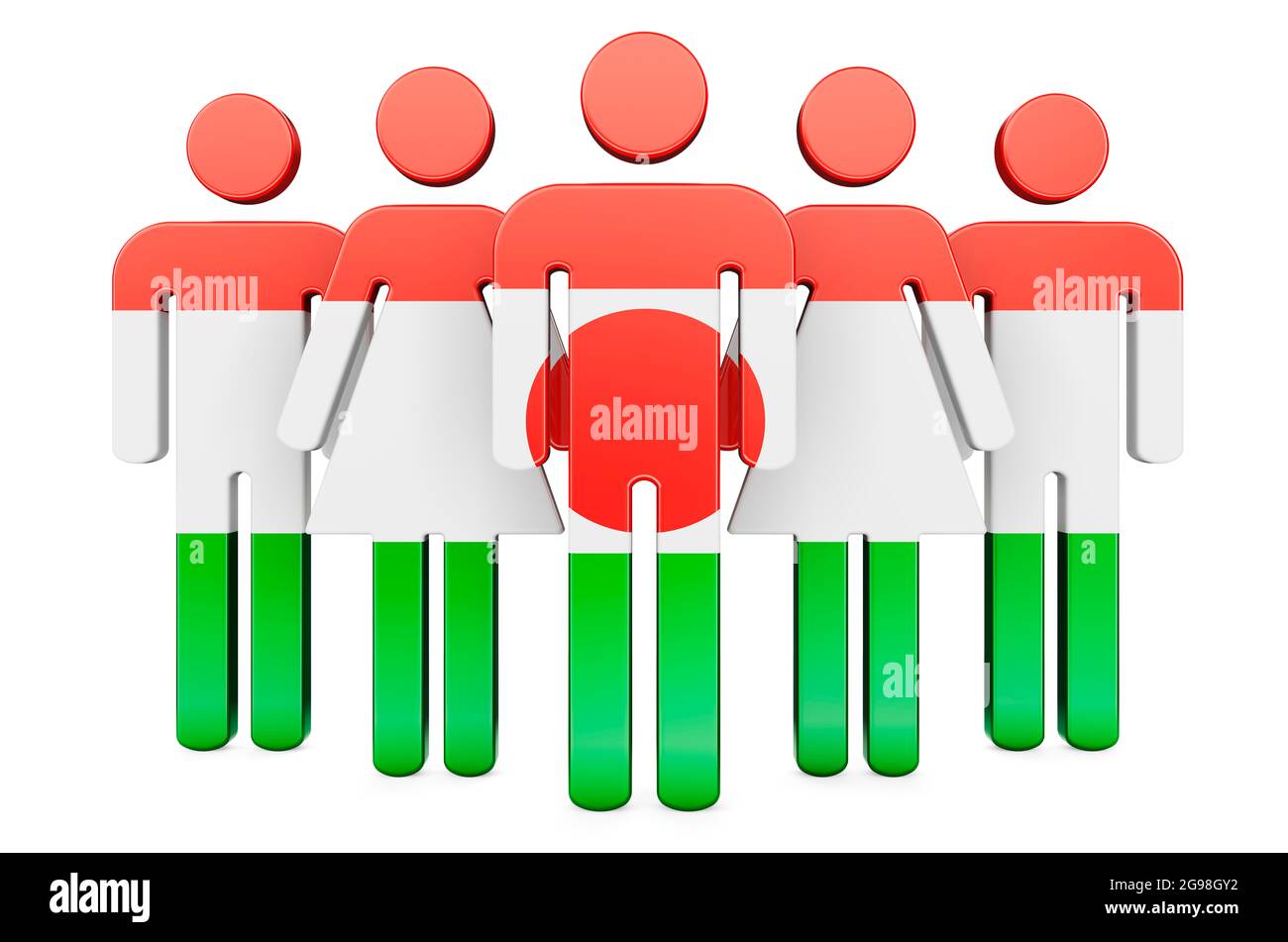 Stick figures with Niger flag. Social community and citizens of Niger ...