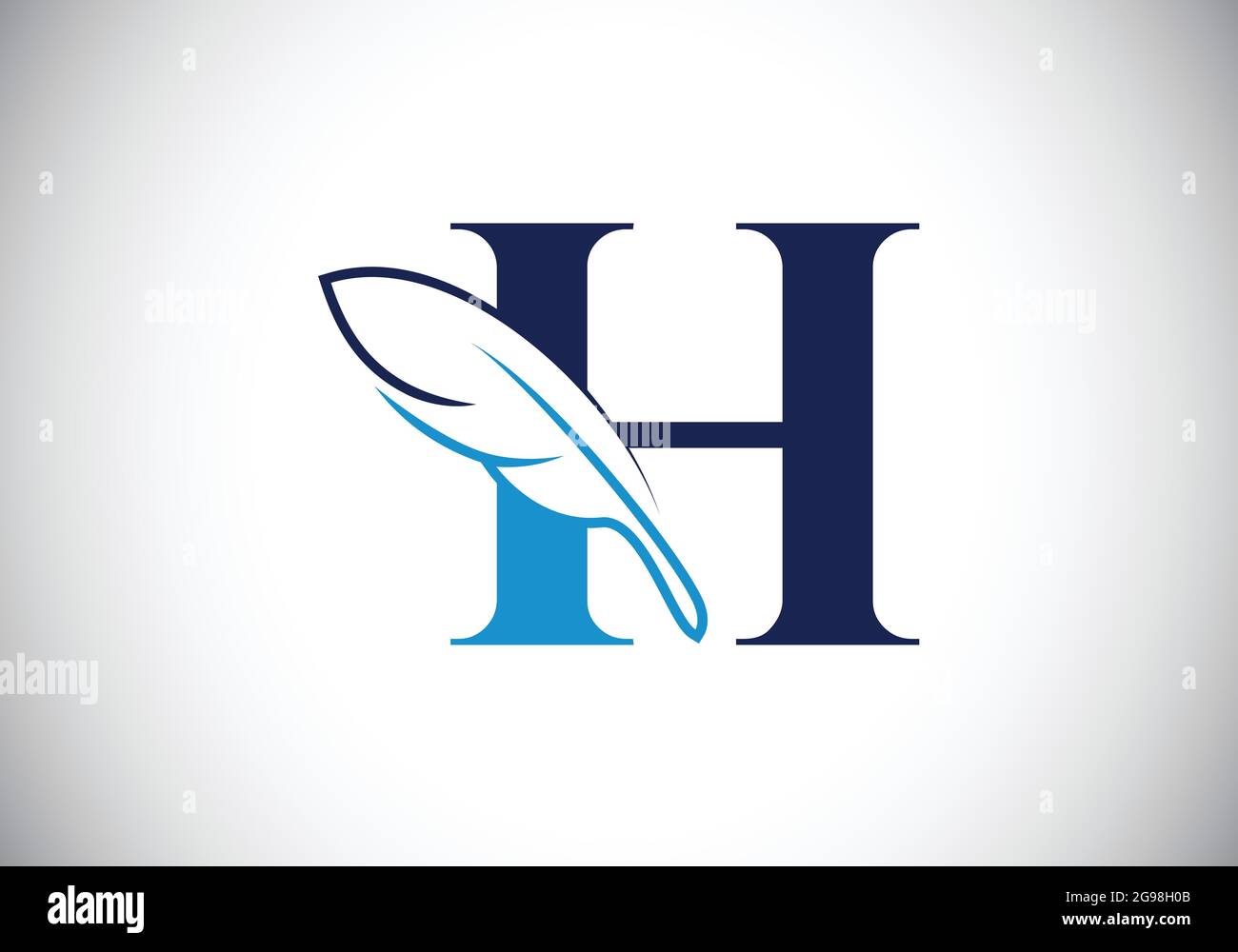 Initial B monogram alphabet with a feather. Font emblem. Law firm icon ...