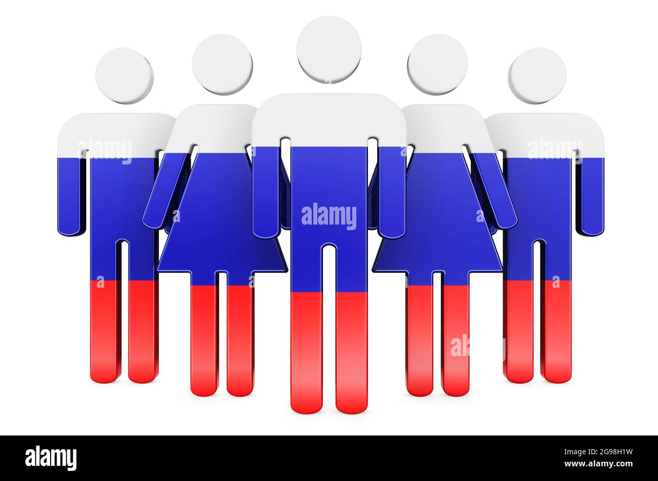 Stick figures with Russian flag. Social community and citizens of ...