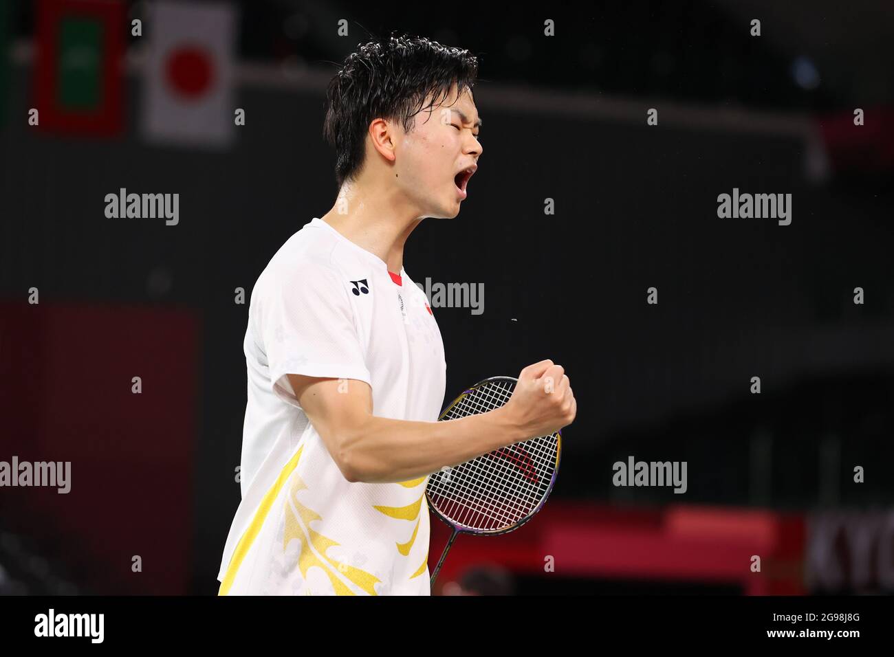 Tokyo, Japan. 25th July, 2021. Yuta Watanabe (JPN) Badminton : Men's ...