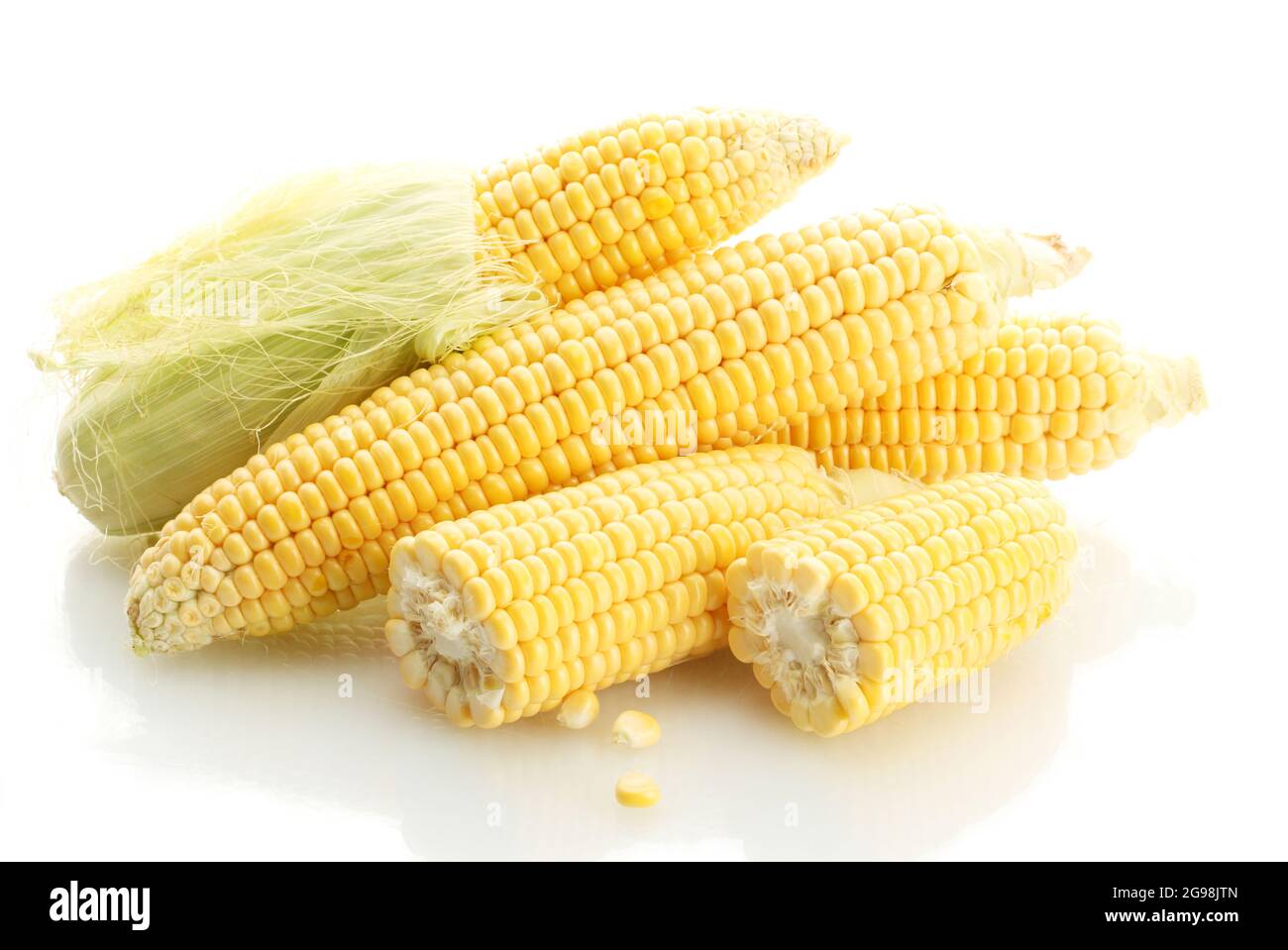 fresh corn, isolated on white Stock Photo - Alamy