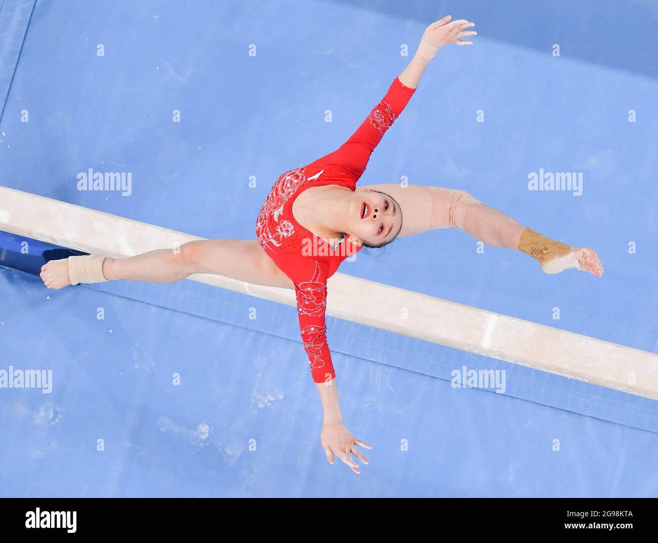 Tokyo, Japan. 25th July, 2021. Lu Yufei of China performs on the ...