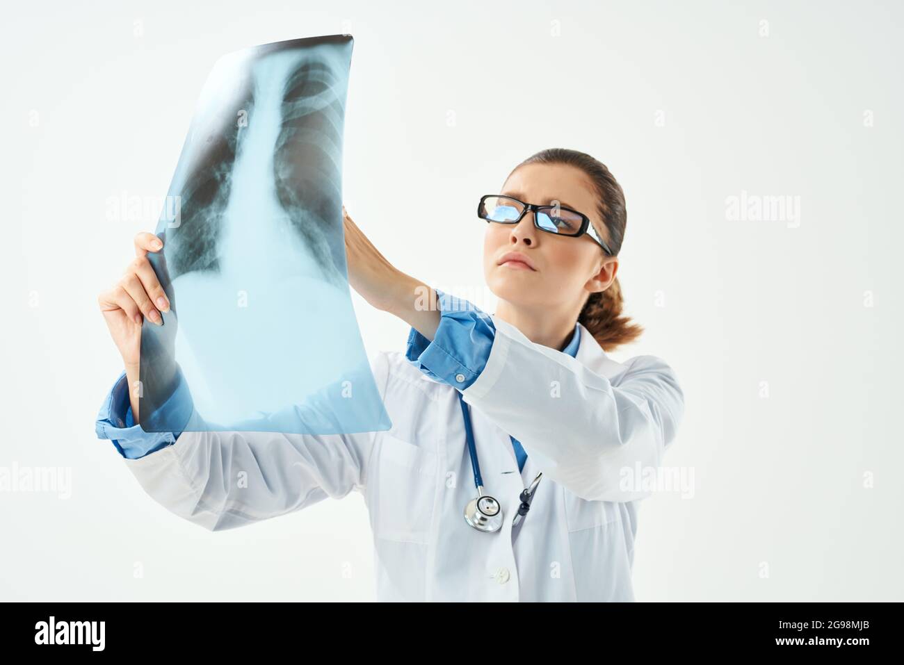 medical worker tengin snapshot examination patient hospital Stock Photo ...