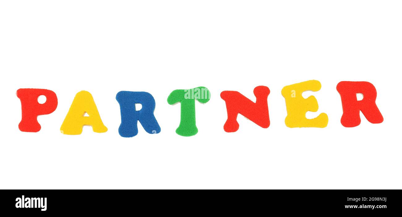 Inscription Partner of English letters, isolated on white Stock Photo ...