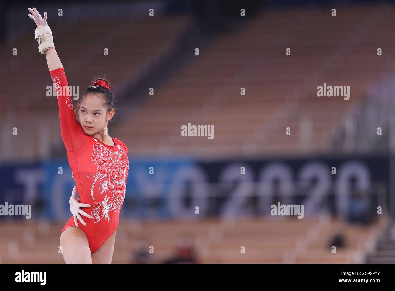 Tokyo, Japan. 25th July, 2021. Tang Xijing of China performs at the ...