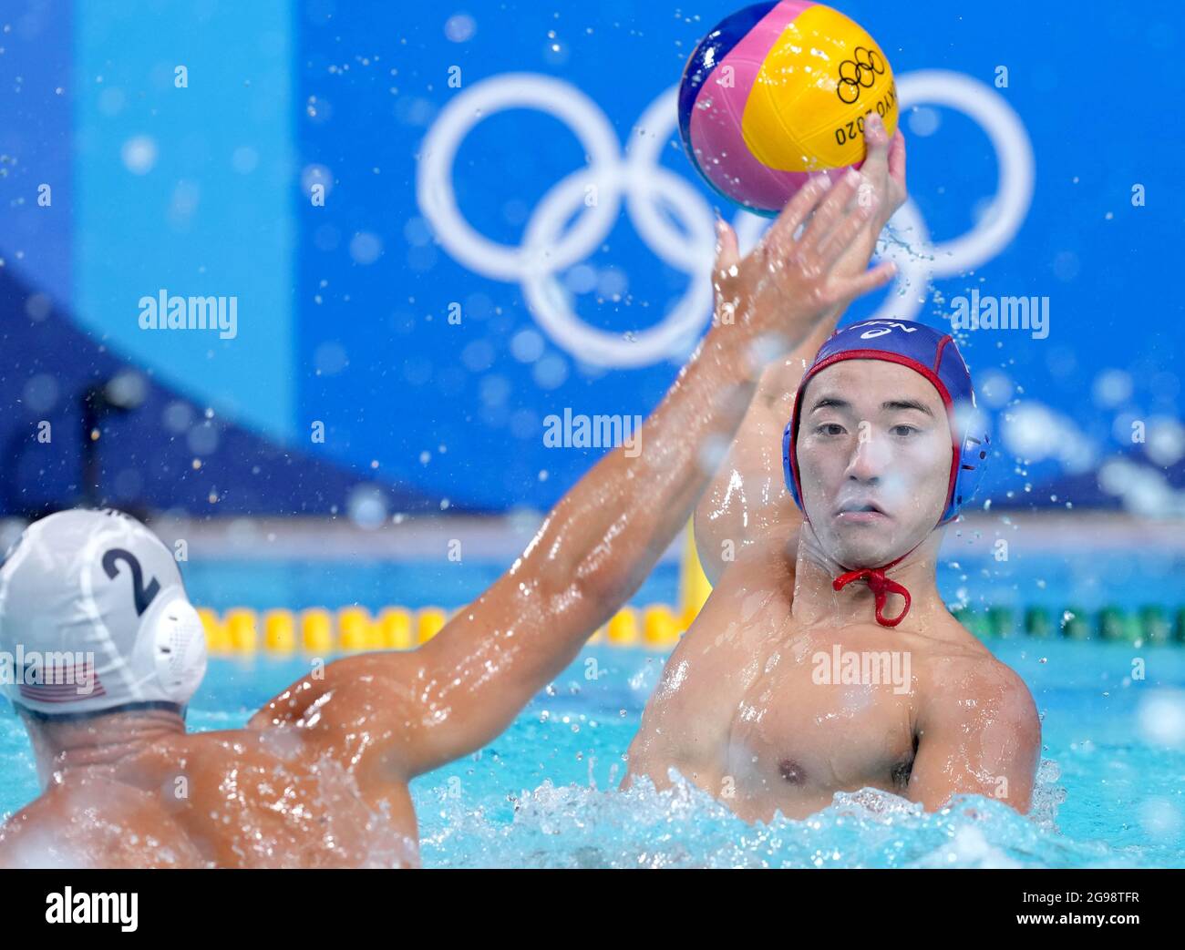 Tokyo, Japan. 25th July, 2021. Johnny Hooper of Ameria (L) competes in ...