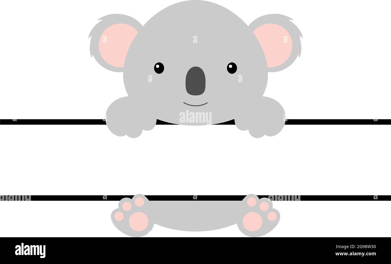 Cute koala split monogram. Funny cartoon character for shirt ...
