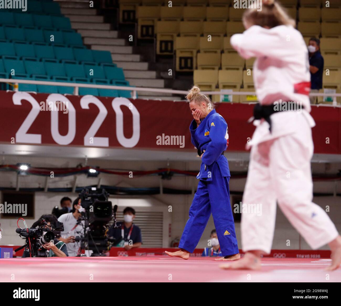 Tokyo, Japan. 24th July, 2021. Daria Bilodid (UKR) defeats Shira ...