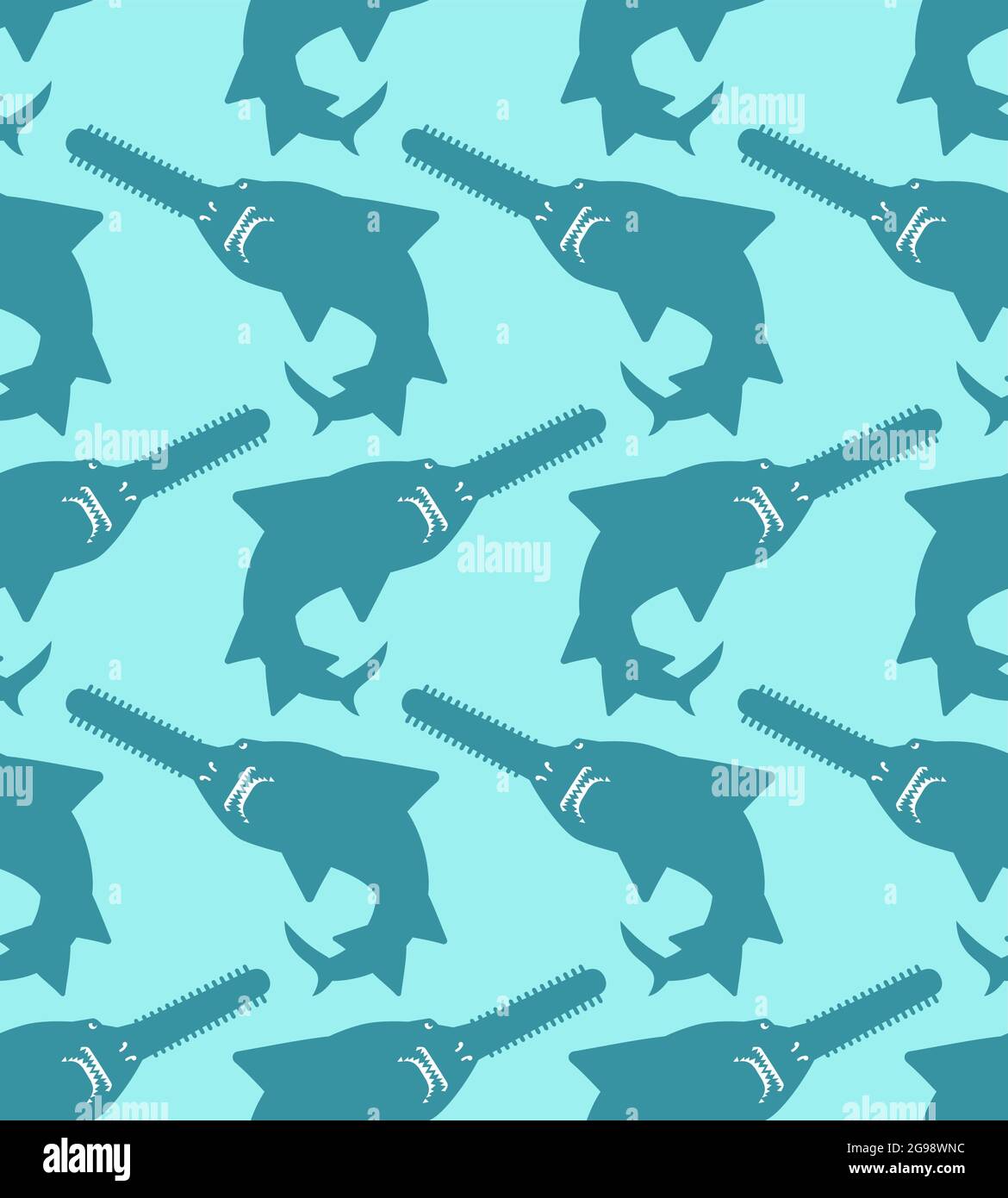 Sawfish pattern seamless. marine predator saw fish background. vector ...
