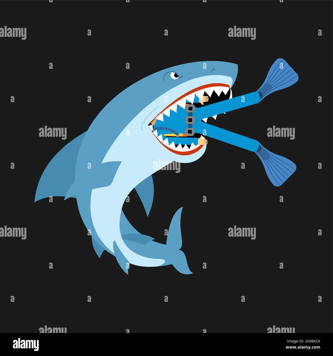 Diver blue shark Stock Vector Images - Alamy