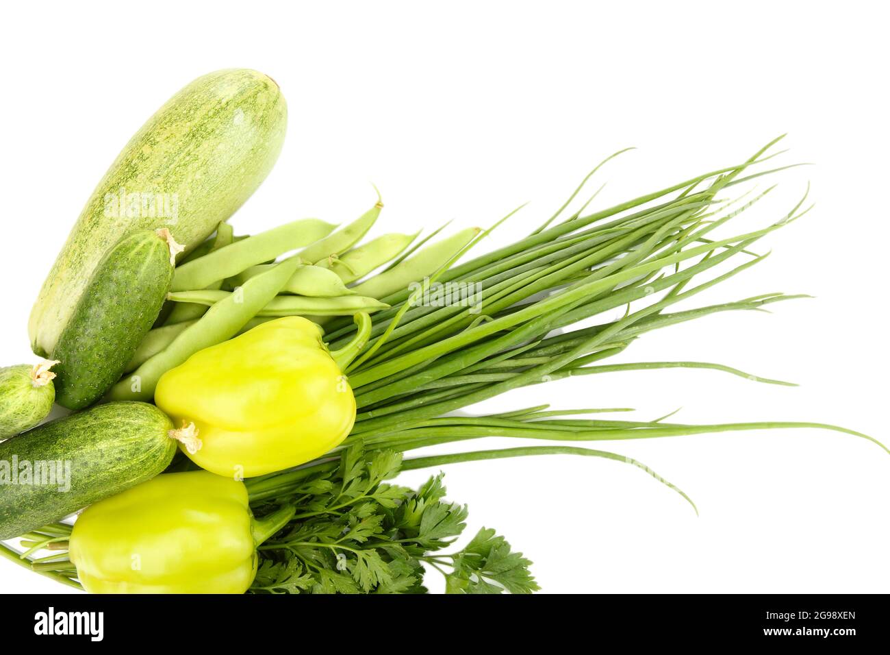 fresh green vegetables isolated on white Stock Photo - Alamy