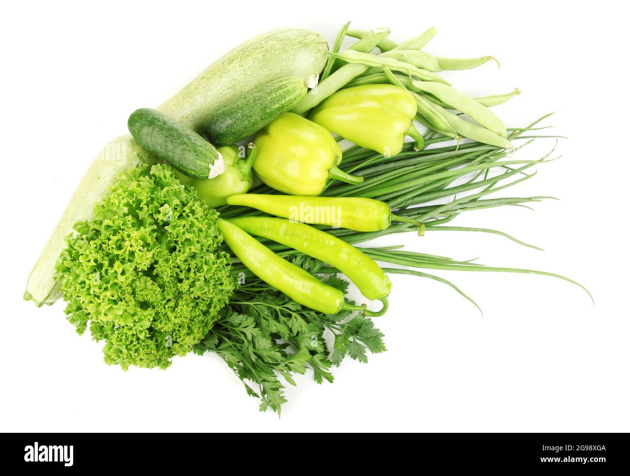 fresh green vegetables isolated on white Stock Photo - Alamy
