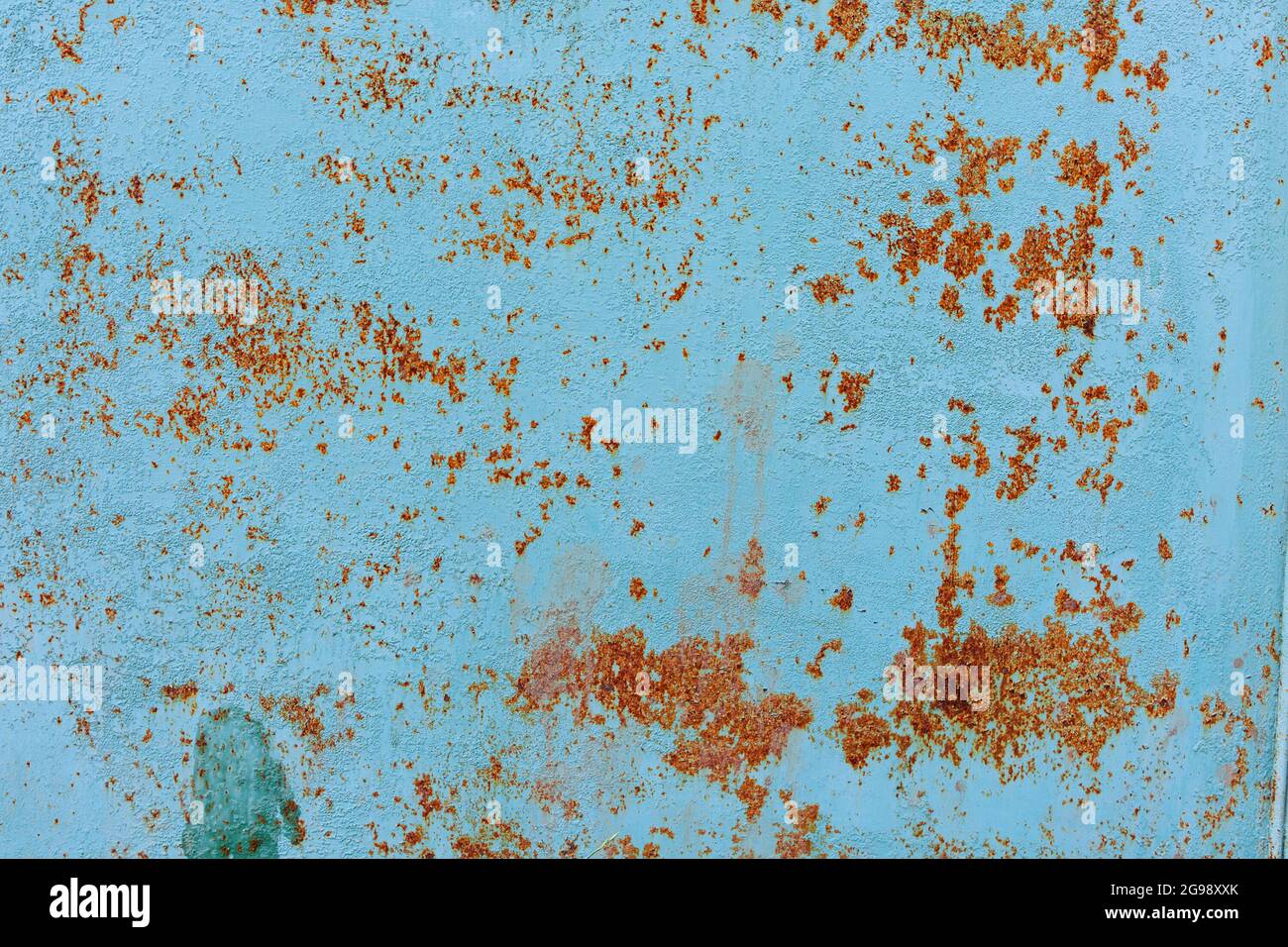 rusty blue painted metal plate texture, stained background Stock Photo ...