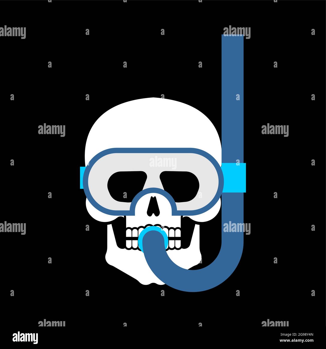 Skull Diver isolated. skeleton frogman. vector illustration Stock ...