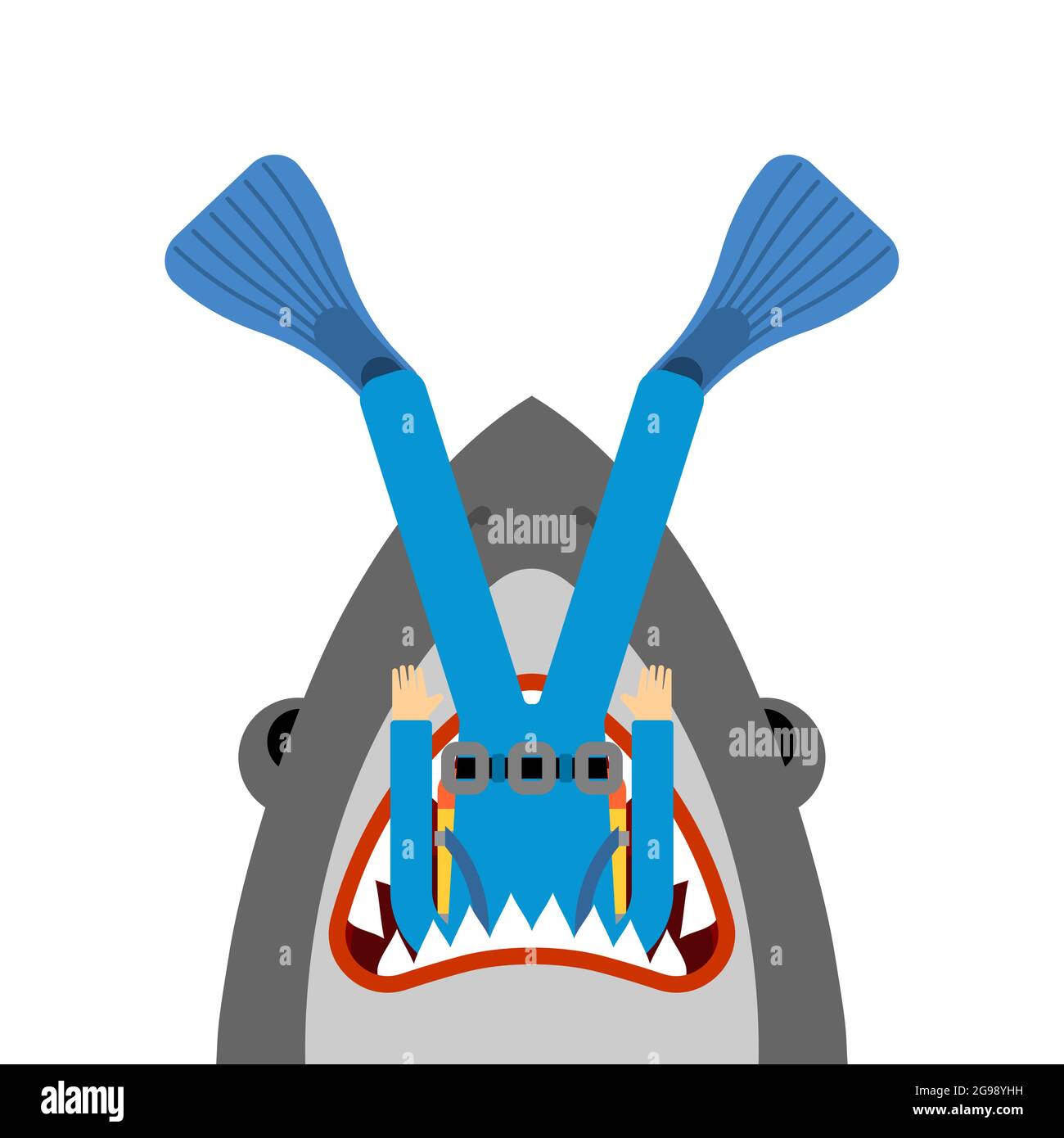 Diver blue shark Stock Vector Images - Alamy