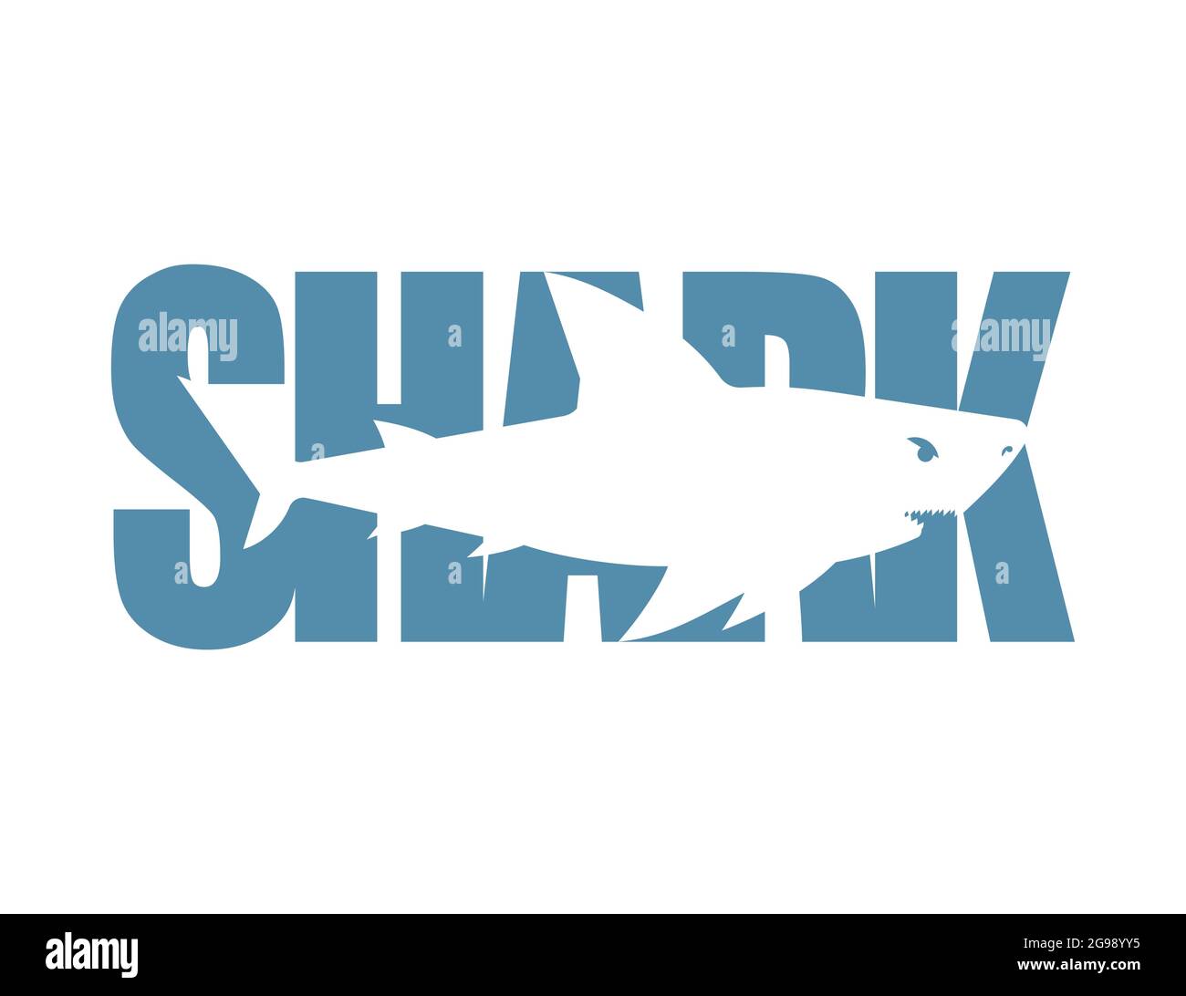 Shark lettering sign. text fish symbol. vector illustration Stock ...