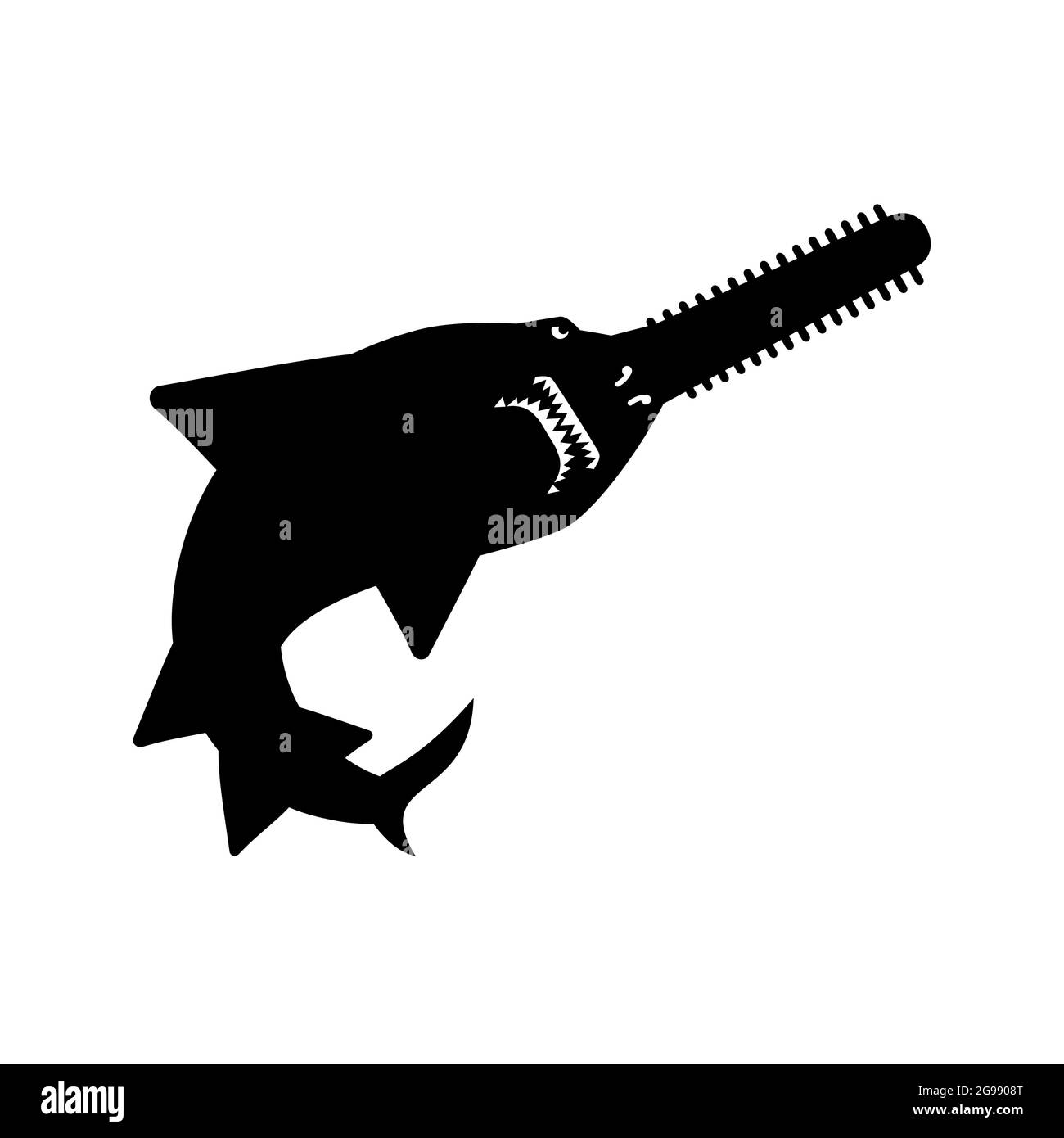Sawfish icon sign isolated. marine predator saw fish. vector ...