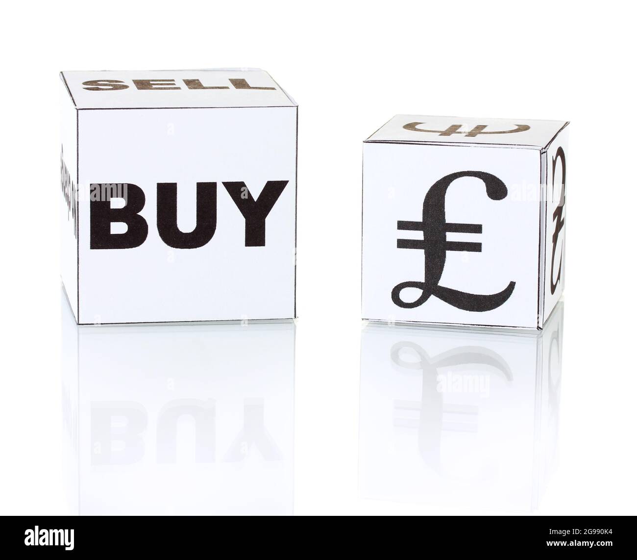 forex. currency in the white dices on white background Stock Photo - Alamy