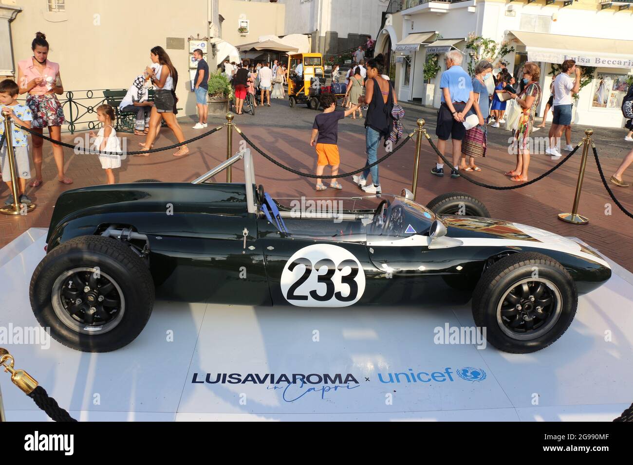 Exposition in Capri (Italy): Cooper Formula Junior racing car 1961 of ...