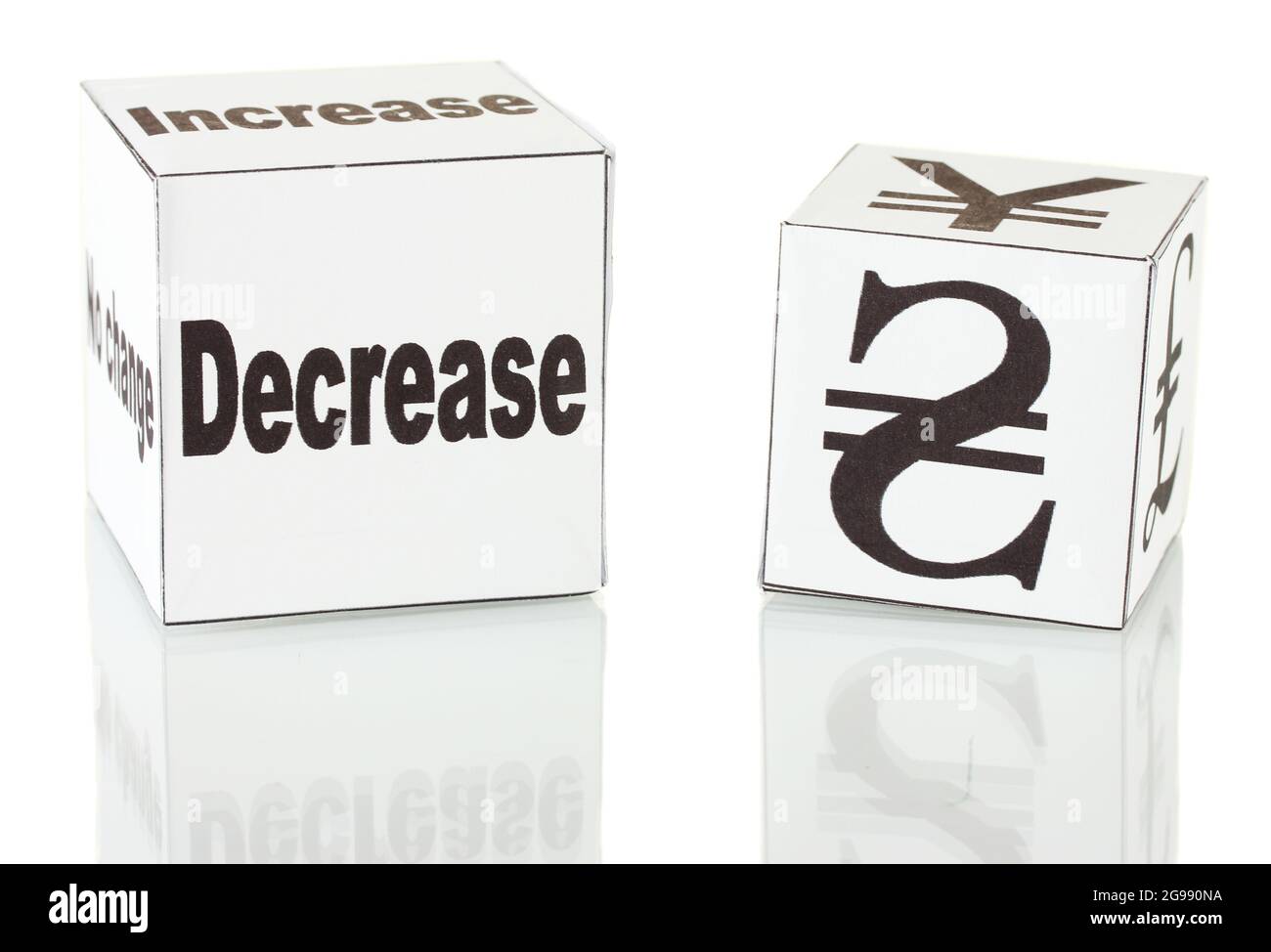 forex. currency in the white dices on white background Stock Photo - Alamy