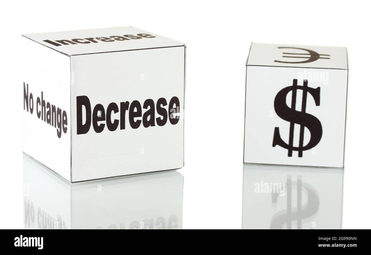 forex. currency in the white dices on white background Stock Photo - Alamy